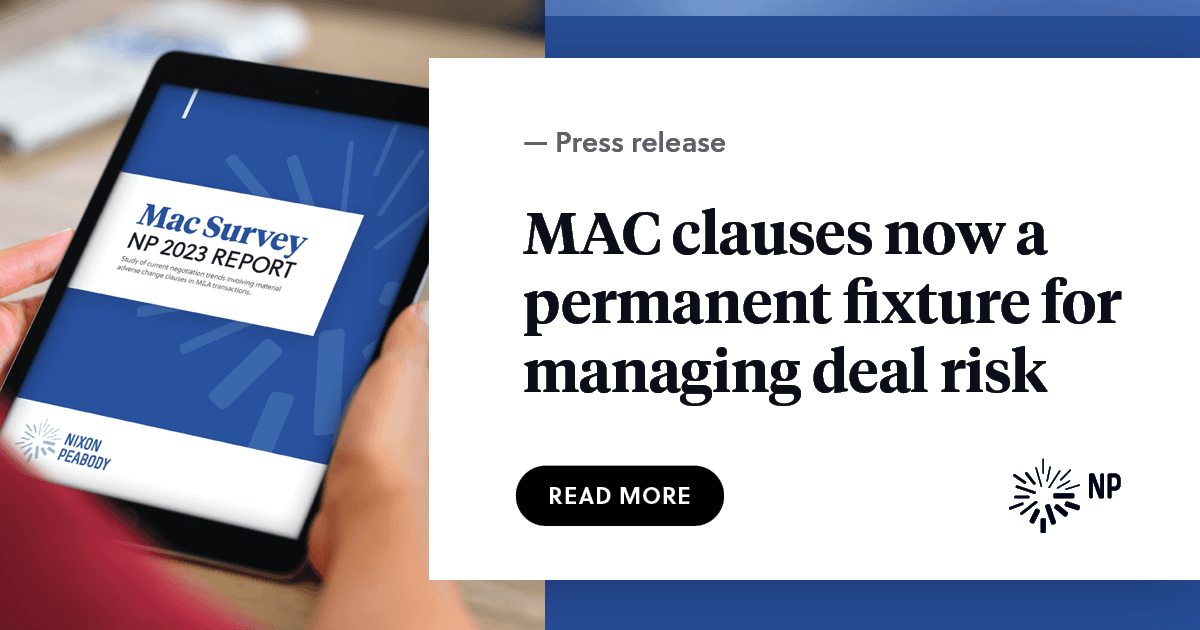 Nixon Peabody report suggests MAC clauses have become permanent fixture ...