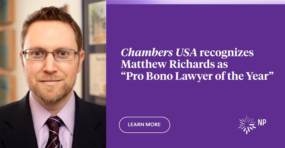 Matthew Richards recognized by Chambers USA as “Pro Bono Lawyer of the ...